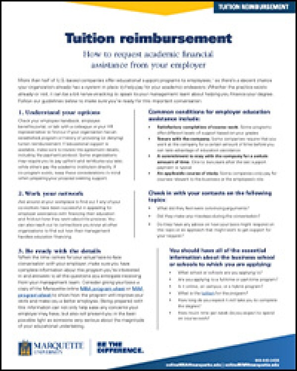 What Is Tuition Reimbursement Marquette BSBA what-is-tuition-reimbursement-marquette-bsba